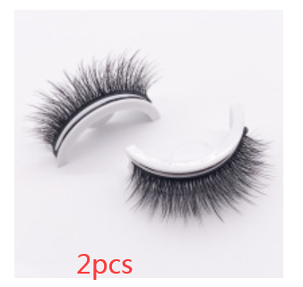 Reusable 3D Mink Lashes Natural False Eyelashes Self Adhesive Fake Glue ...