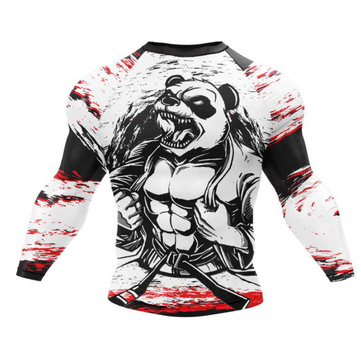 BJJ Jiu Jitsu/MMA SHREDDED PANDA RASH GUARD - XMARTIAL SLEEVE | eBay
