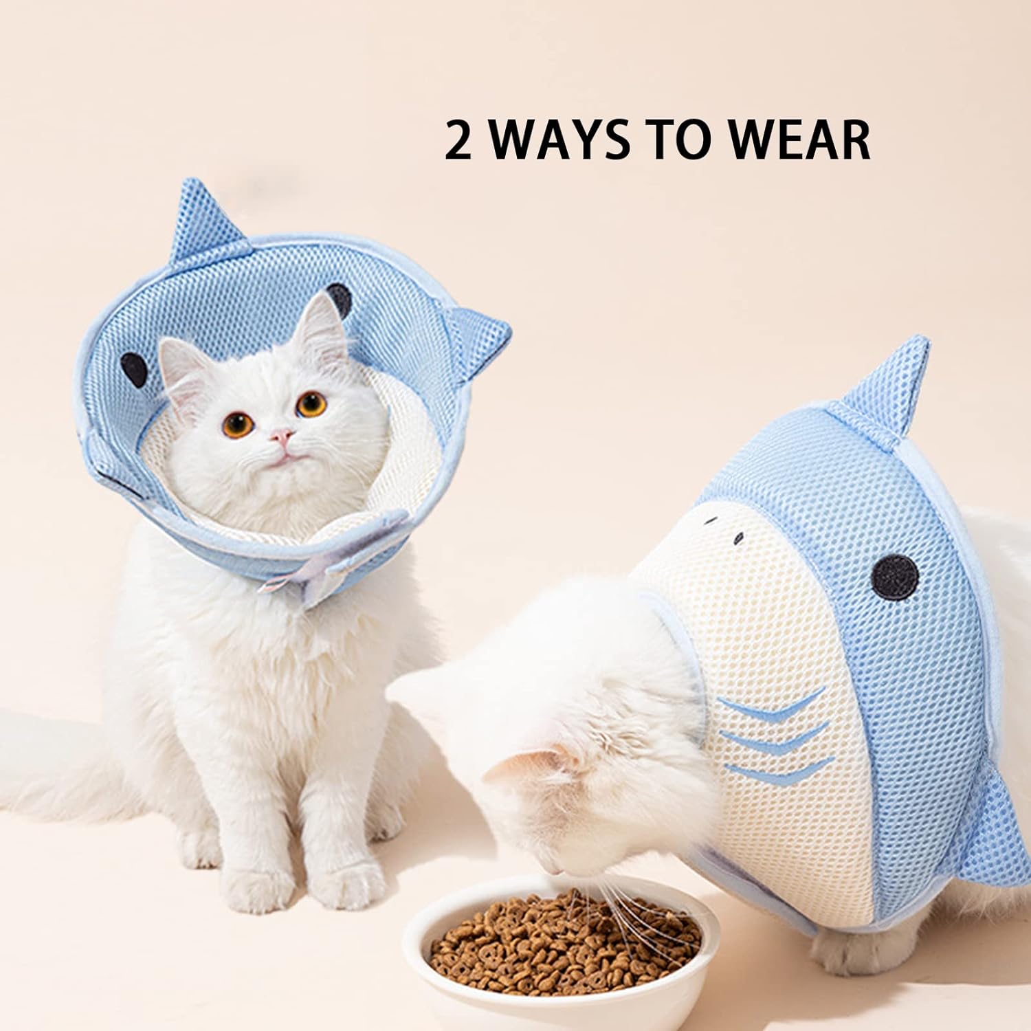 Cat Recovery Cone Neck Cute Shark Shaped Cat, Elizabeth Circle Soft And ...
