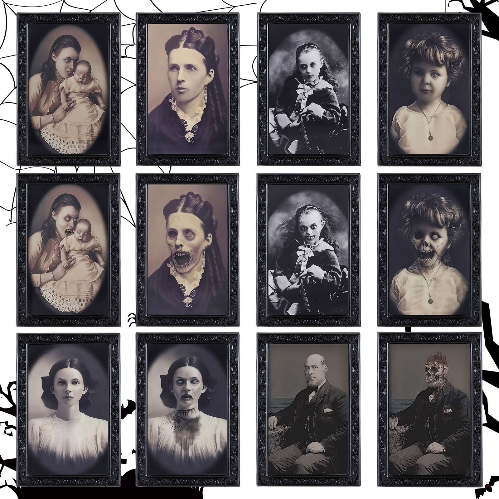 Halloween Decoration 3D Changing Face Moving Picture Frame Portrait ...