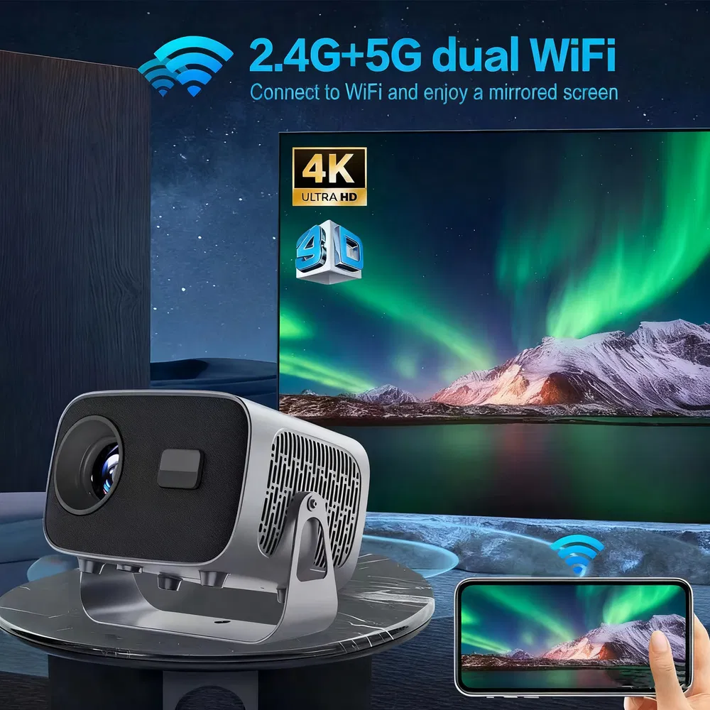 Mini Projector, Native 720P Supports 4K, T950S Quad-Core, 2 Plus 16GB ...