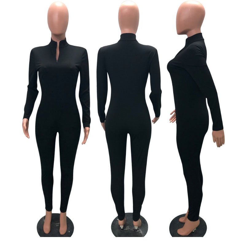 One Piece Women’s Bodycon Full Bodysuit In Various Solid Colors V Neck ...