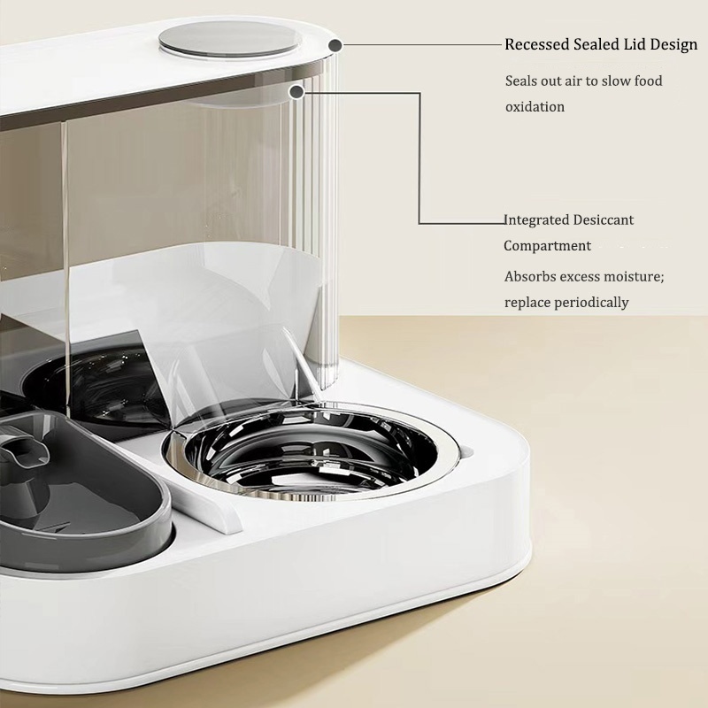 2-in-1 Automatic Cat Feeder & Water Dispenser for Dry Wet Food Pets ...