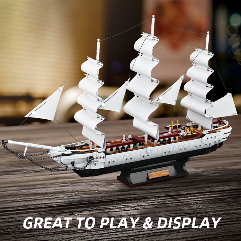 1672Pcs Sailboat White Swan Model Building Blocks DIY Boys Toys Gifts ...