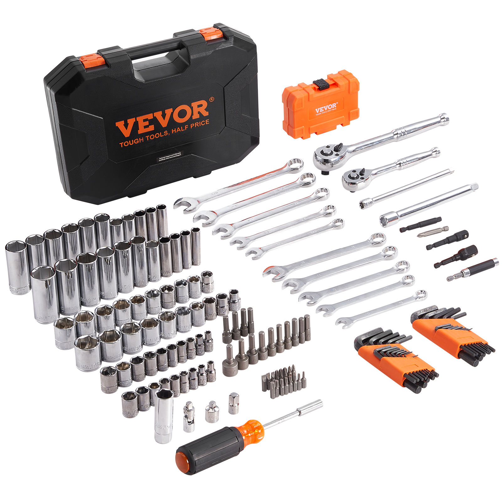 VEVOR Mechanics Tool Set And Socket Set, Drive Deep And Standard ...