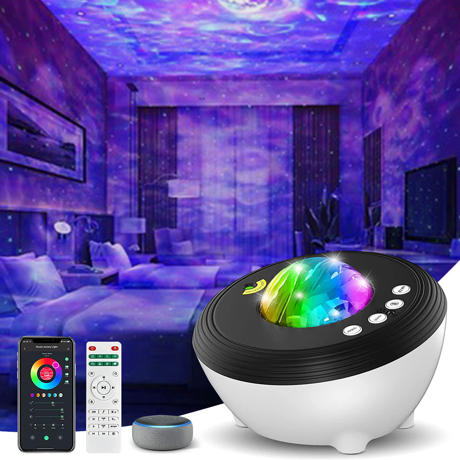 Cornucopia Northern Lights Music Star Projector Lamp - CJdropshipping