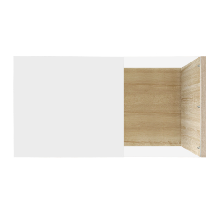 Coffee Table In High Gloss White And Wood Color Combination. Side ...