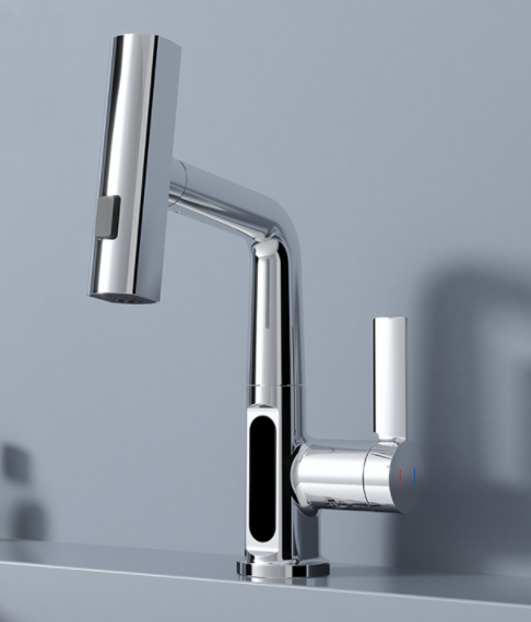 Intelligent Digital Display Faucet Pull-out Basin Faucet Temperature ...