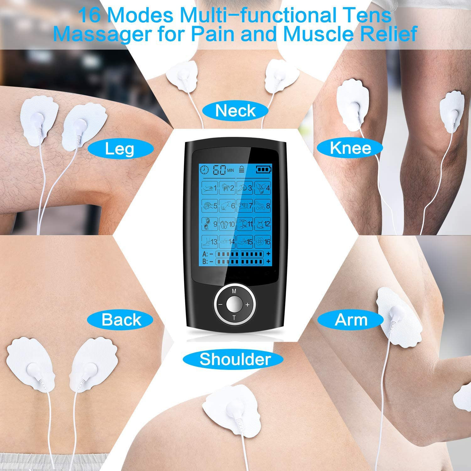 16-Mode Digital TENS EMS Machine | Full Body Pain & Muscle Relief – My ...