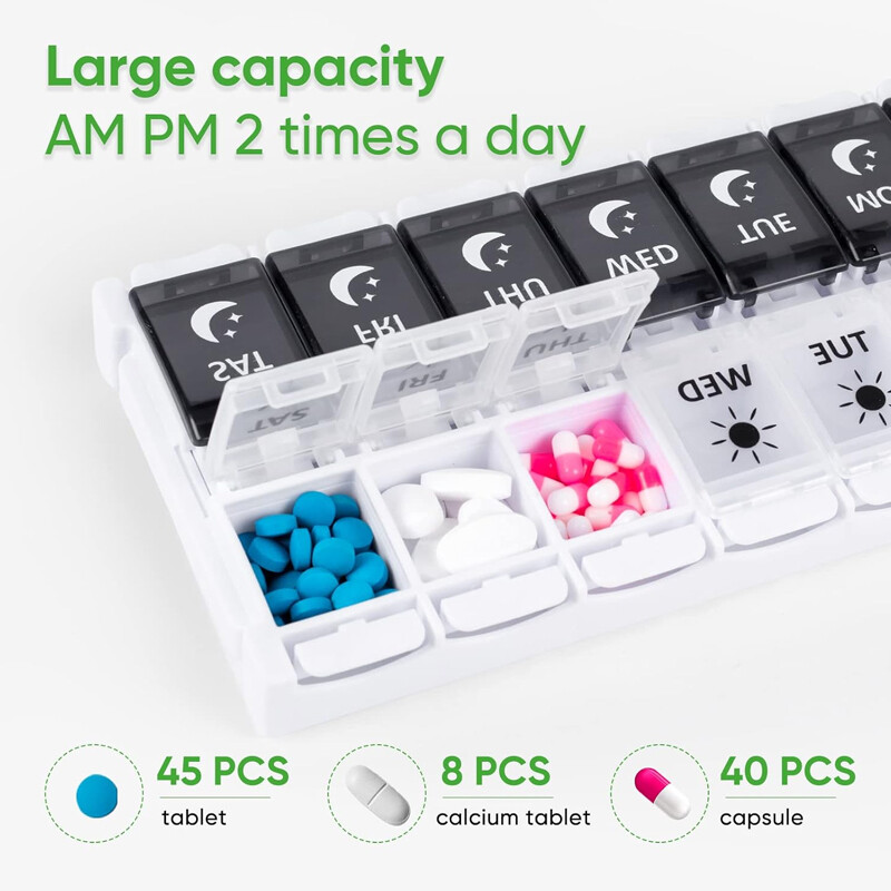 Organizers PILL Box Medicine Tablet Dispenser Weekly Manage Storage ...
