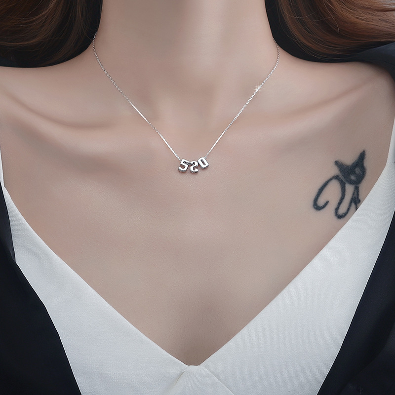 Handmade Digital Pendant Necklace Female Summer Diy Bare Clavicle Chain ...