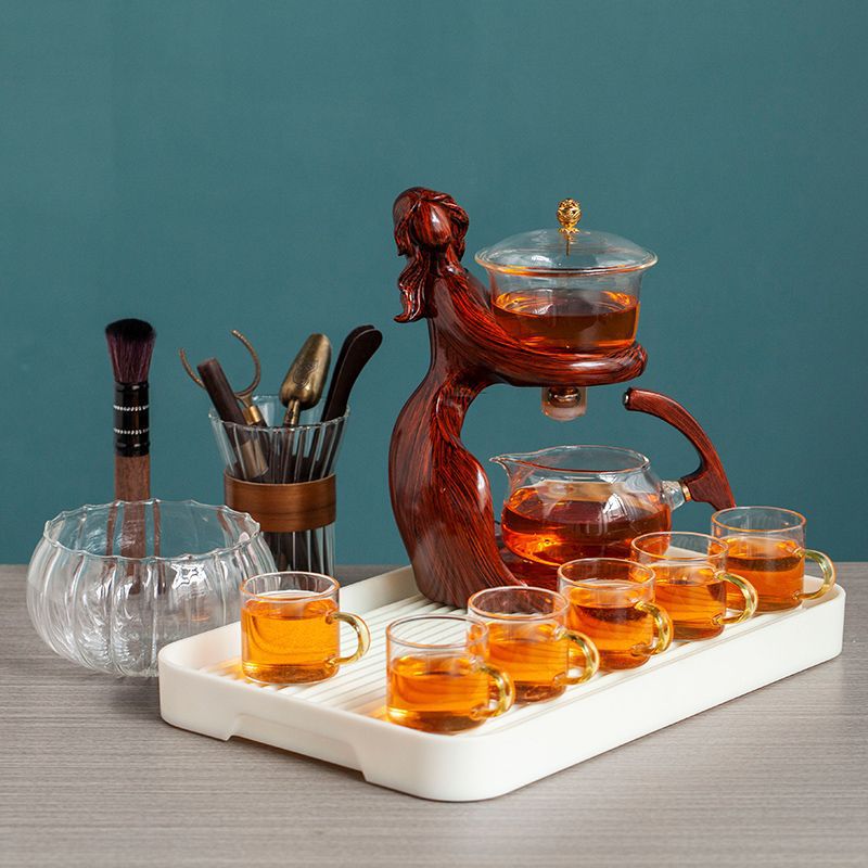 Maid Semi-automatic Tea Set Tea Making Kungfu Teapot Automatic Tea Set ...