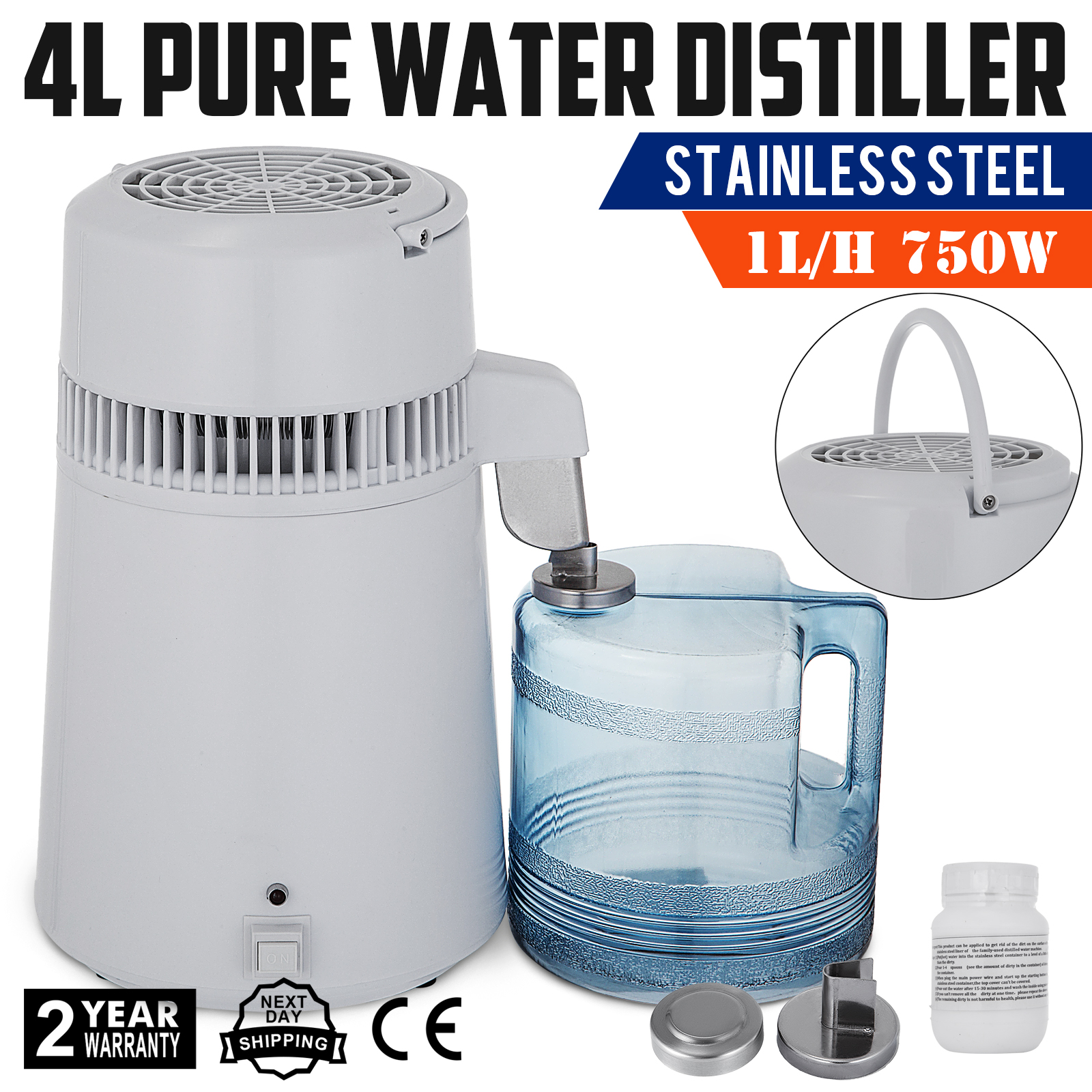 Newest 4L Dental Medical Pure Water Distiller All Stainless Steel ...