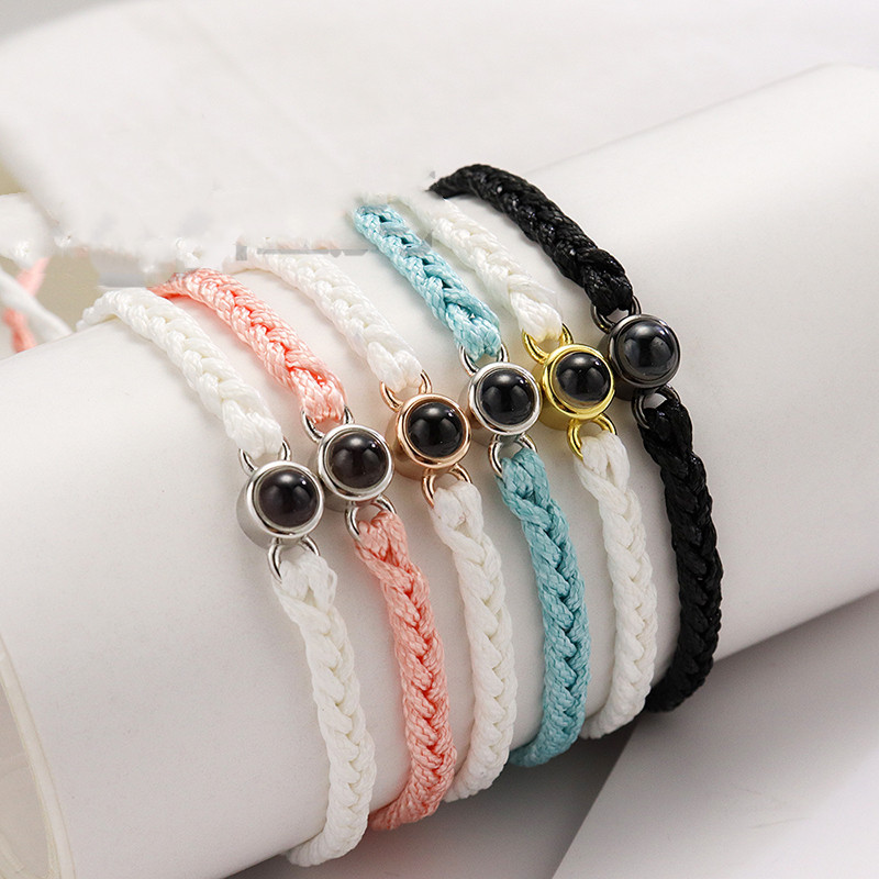 925 Silver 100 Languages Projection Woven Hand Strap - CJdropshipping