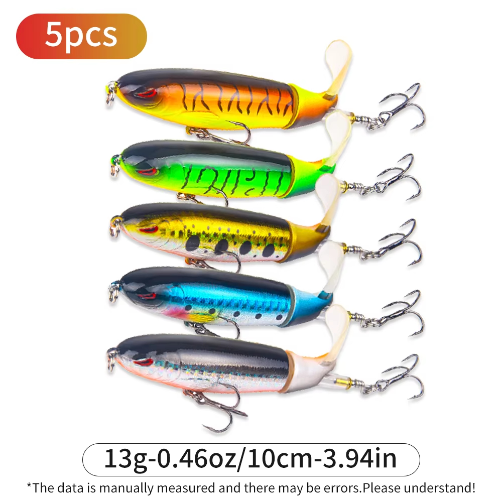 5pcs 1set 13g 10cm Top Water Pencil Fishing Lure Hard Bait With ...