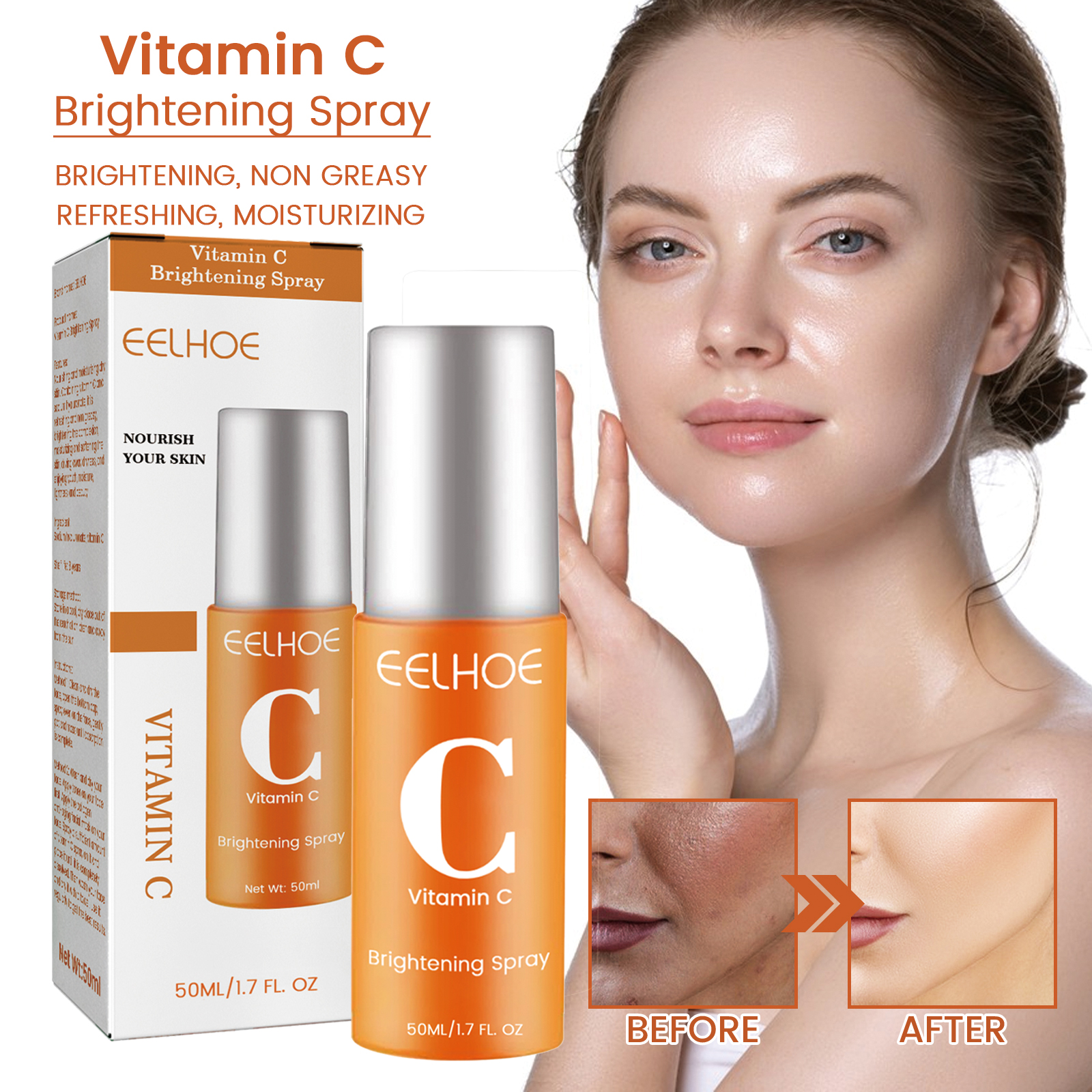 EELHOE Vitamin C Moisturizing Spray Moisturizing And Moisturizing Skin ...